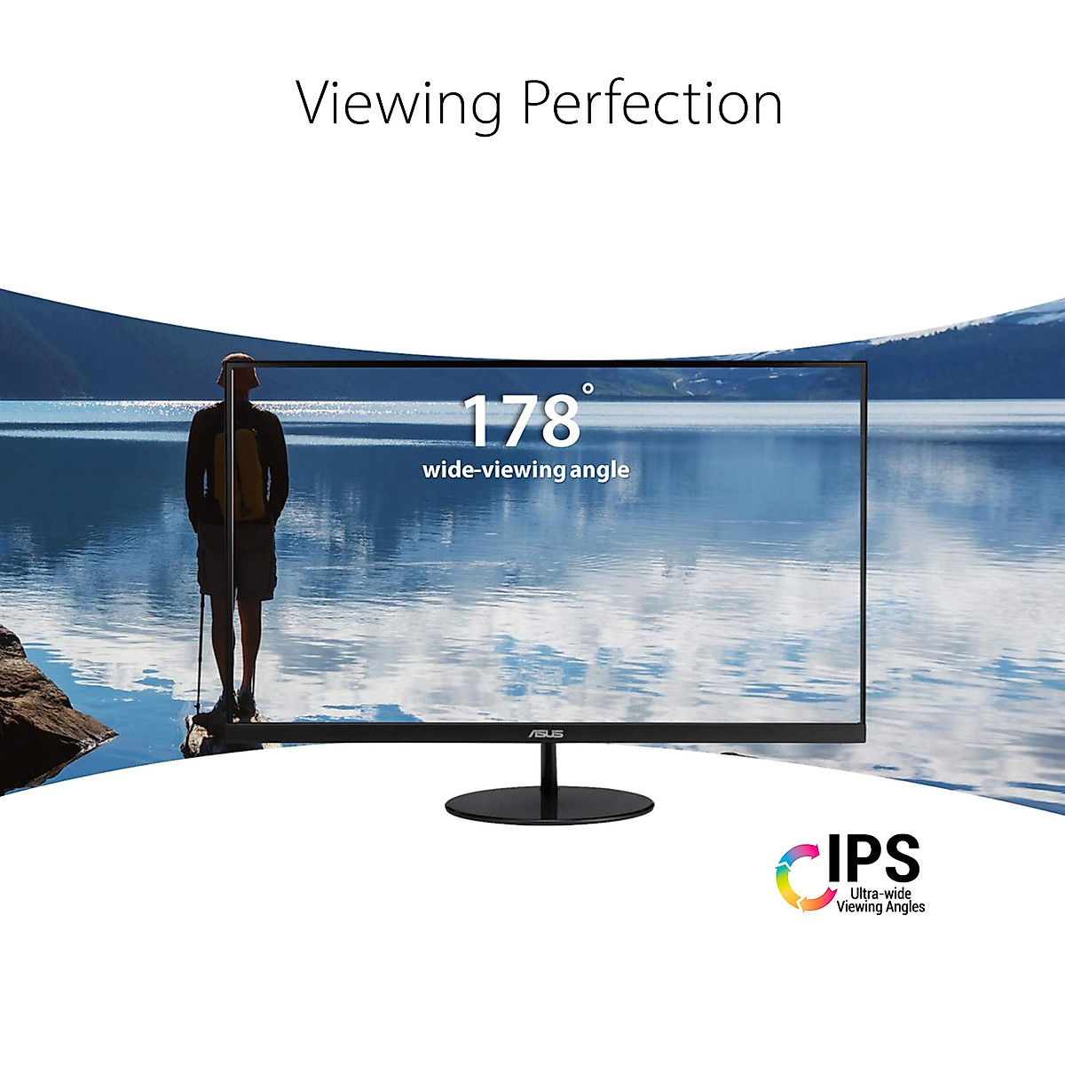 ASUS VL249HE 23.8” Eye Care Monitor, 1080P Full HD, 75Hz, IPS, Adaptive-Sync/FreeSync, Eye Care, HDMI VGA, Frameless Slim Design, VESA Wall Mountable (Renewed)
