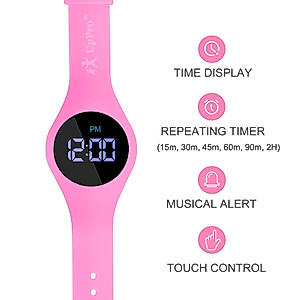 UpPro Potty Training Watch with Countdown Timer, Rechargeable and Water Resistant Toddler Watch, Musical Potty Trainer Alarm for Toilet Training, Compatible with Potty Watch（Pink）