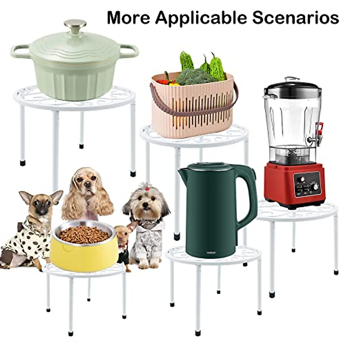 HAINARverS Metal Plant Stands 5-Pack, Heavy Duty Rustproof Iron Corner Flower Pot Stand Holder,Round Supports Display Rack Tiered Plant Stand Shelf For Indoor And Outdoor Multiple (White)