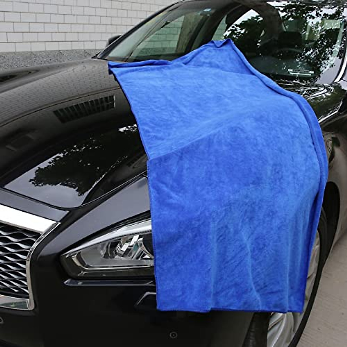 Lusaya Multipurpose Microfiber Towel,Professional Grade car wash Towels ( 2 Pieces 27.5 x 65 ) , Super Absorbent Microfiber Car Towel, for Car, Truck, Locomotive, Yacht，Special Motor Vehicle(Blue, 2)