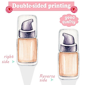 48Pcs Makeup Cupcake Toppers Spa Makeup Birthday Party Decorations Cosmetics Lipstick Eyelashes Perfume Theme Cupcake Picks Decorations for Girls Women Birthday Party Party Bridal Shower Supplies