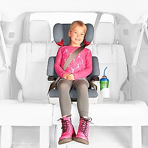 Clek Oobr High Back Booster Seat with Adjustable Headrest, Reclining Design, Latch System, and Retardant-Free Fabric, Ten Year Blue