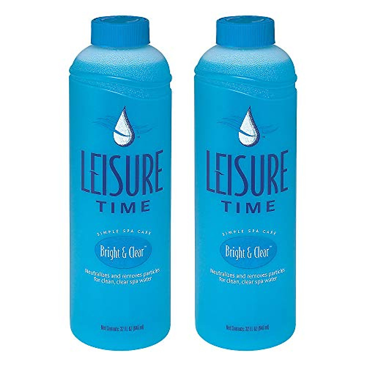 LEISURE TIME A-02 Bright and Clear Clarifier for Spas and Hot Tubs (2 Pack), 1 Quart & Leisure Time 12X1QT Enzyme Simple Care for Spas and Hot Tubs, 32 fl oz