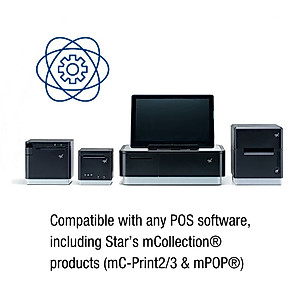 Star Micronics BSD-FR4080 Desktop USB 1D/2D Barcode Scanner Compatible with mC-Print and mPOP, Black
