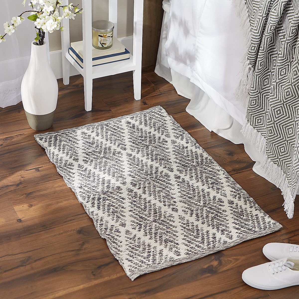 DII Woven Rugs Collection Hand-Loomed, 2x3', Gray Diamond