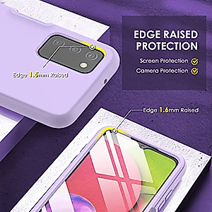for Samsung Galaxy A03s Phone Case: Shockproof Silicone Slim Covers Hybrid Pretty Protective Cell Cases - Durable TPU Dual Layer Drop-Proof Girl&Boy Cute Cover (Lavender Purple)