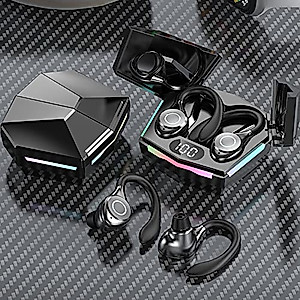 MIANHT Wireless Earbuds - Bluetooth Headphones with Wireless Charging Case, Digital LED Intelligence Display, 9D Stereo HiFi Sound, Sports Earphones for Running