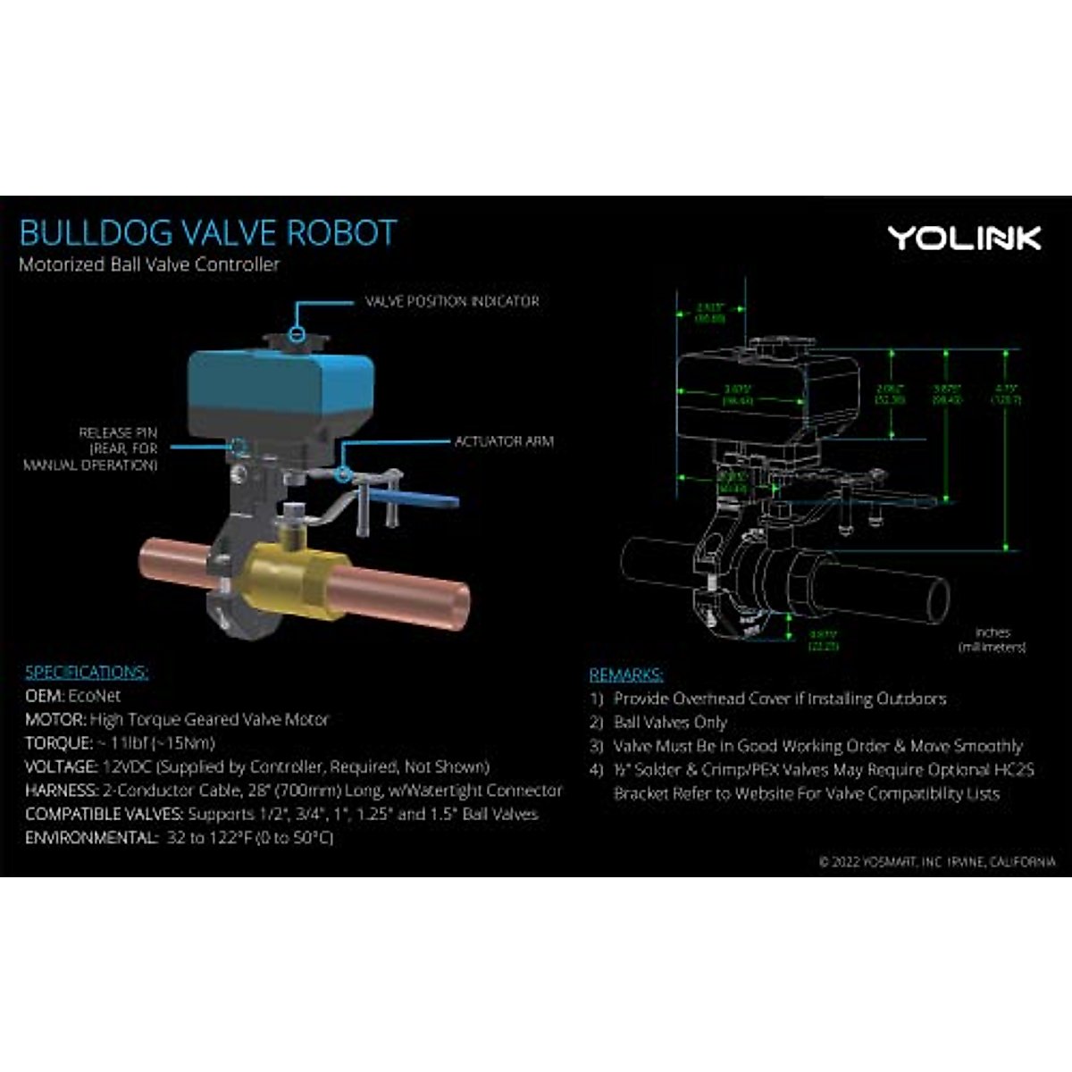 YoLink Smart Water Valve Controller, with Bulldog Water Valve Manipulator, Easy No-Plumber DIY Installation, Remote Control, Compatible with Alexa/Google Assistant, IFTTT - YoLink Hub Required…