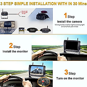 AMTIFO RV Backup Camera Wireless HD 1080P 7'' Split Screen DVR Monitor Bluetooth Trailer Rear View Cam 4 Channel System Truck Camper Infrared Night Vision Adapter for Furrion Pre-Wired RVs A8
