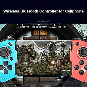 Mobile Gaming Controller for iPhone iOS Android PC Wireless Gamepad Joystick for iPhone 15/14/12/11, iPad, MacBook, Samsung Galaxy S22/S21/S20, TCL, Tablet, PC - 18+ Hour Battery Life - Call of Duty