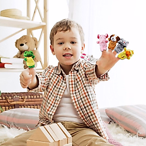 5 PCS Finger Puppets for Kids Toddlers Ages 1-3 3-5 4-8, Mini Plush Animals Baby Finger Puppet Toys, Show Theater Props, Small Prize Box and Bulk Party Favors for Kids, Toddlers