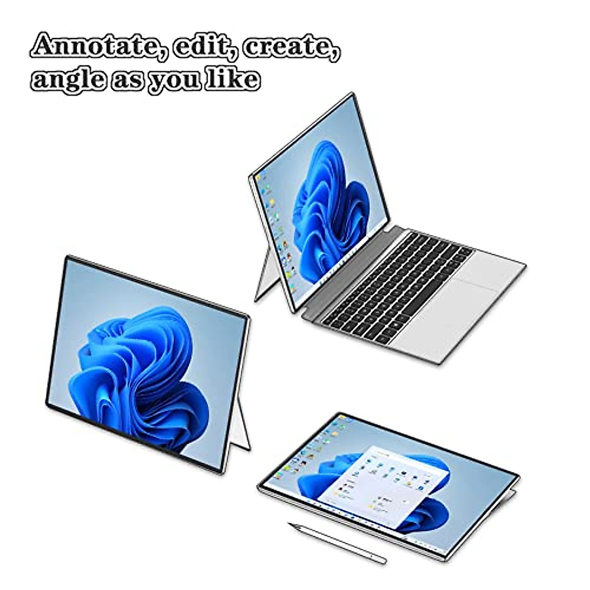 12.3 inch 2 in 1 Laptop Intel Celeron J4125 Quad Core 8G RAM Win 11 Laptops Touch Screen Tablet PC with Keyboard