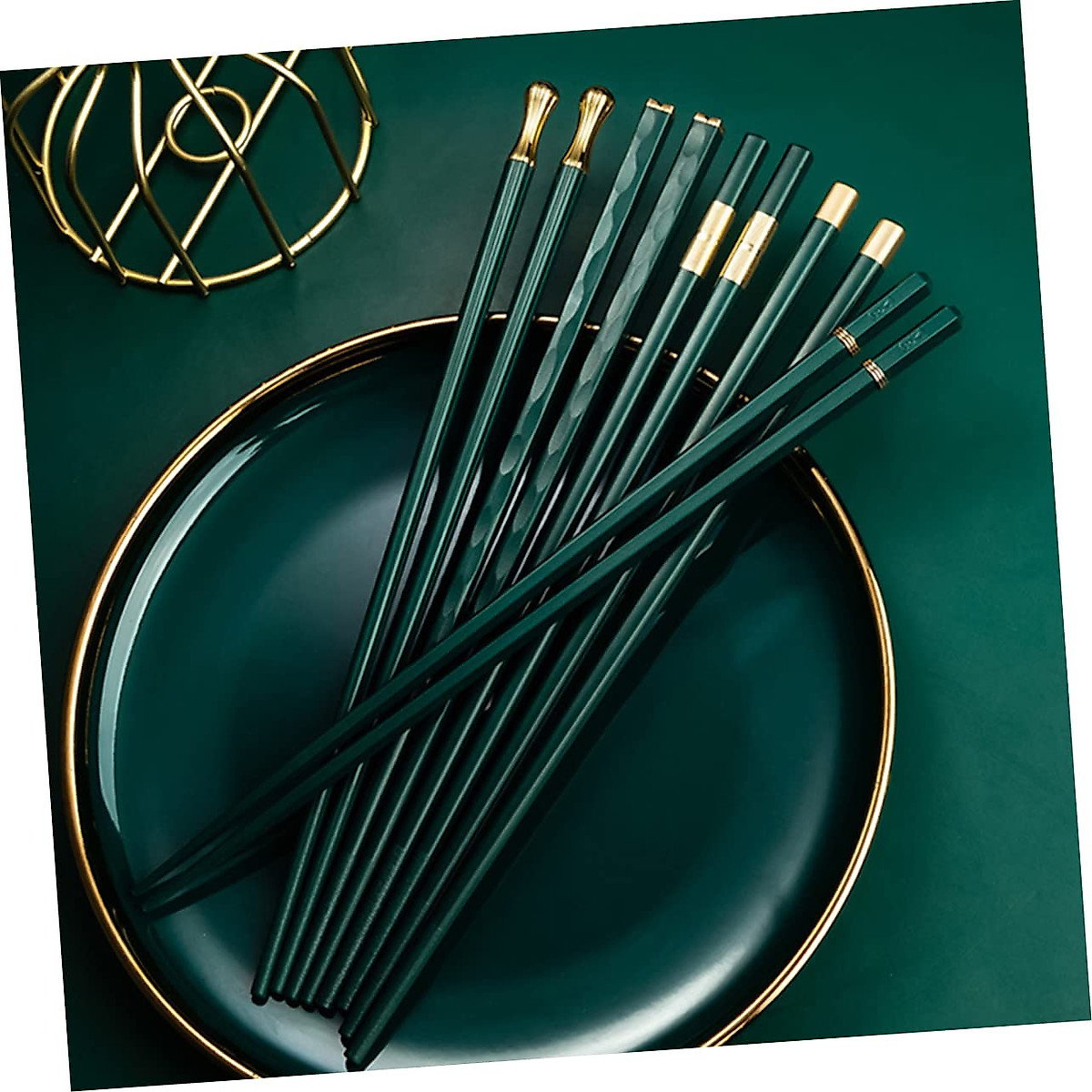 Holibanna 5 Pairs Japanese Alloy Chopsticks Kitchen Frying Chopsticks Kit Sushi Japanese Chopsticks Vintage Chopsticks Japanese Chop Sticks Sushi Chopsticks Tableware The Pet Glass