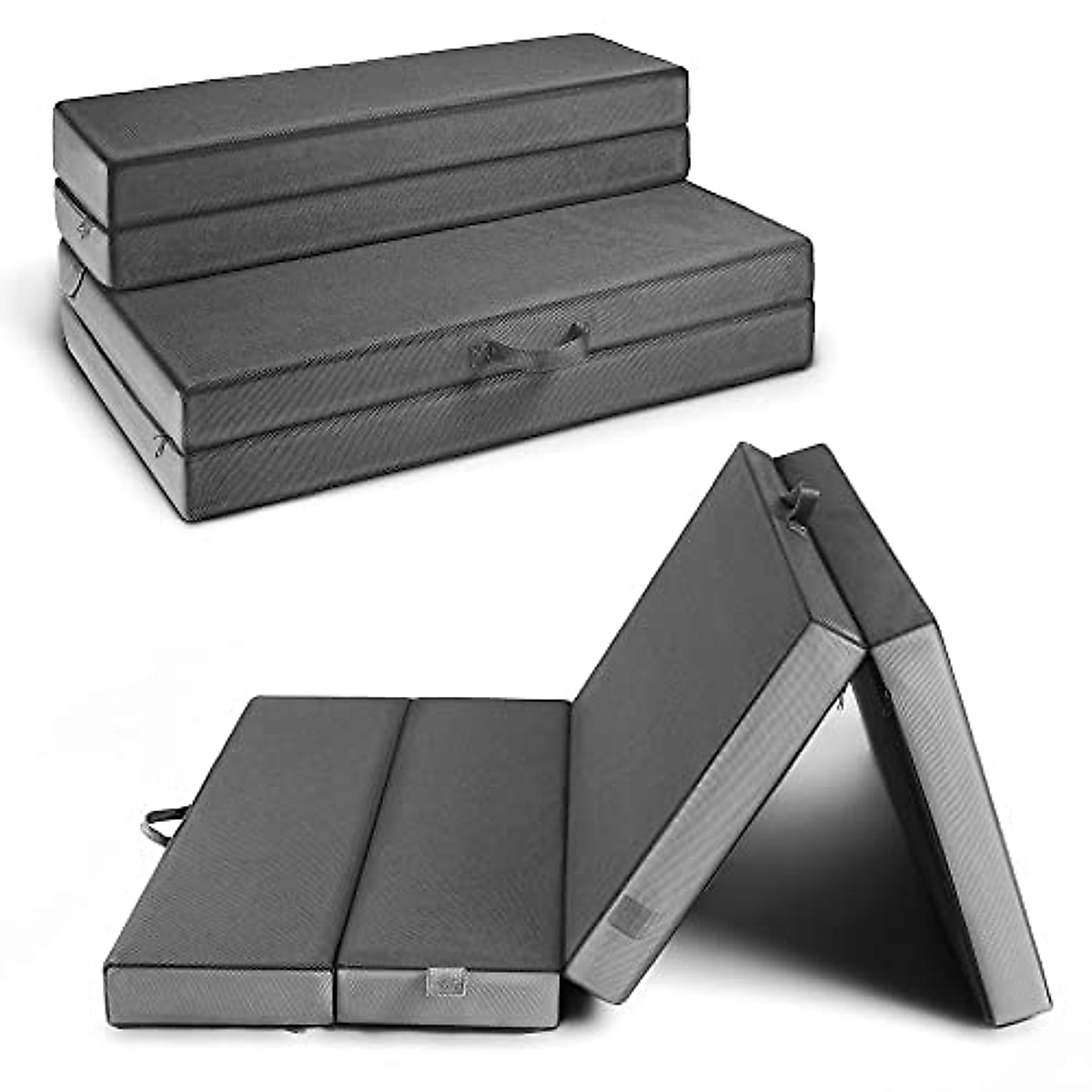 Cozzzi 4 Inch Twin Folding Mattress for Floor and Traveling with Removable Cover - Lightweight and Portable Mattress for Adults & Kids - Compact and Easy to Storage (75in x 39in x 4in)