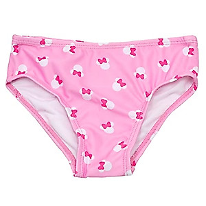 Disney Infant Girl's 2 Piece Minnie Mouse Rashguard Top and Swim Bottom Set, Pink, 24 Months