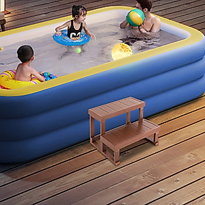 Hot Tub Spa Steps Outdoor Hot Tub Stairs Polystyrene Spa Steps fit for Any Hot Tub Shape and Size(3.28ft High), Brown