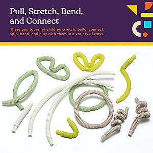 Special Supplies Fun Pull and Stretch Tubes for Kids - Pop, Bend, Build, and Connect Toy, Provide Tactile and Auditory Sensory Play, Colorful, Heavy-Duty Plastic (Camo-12)