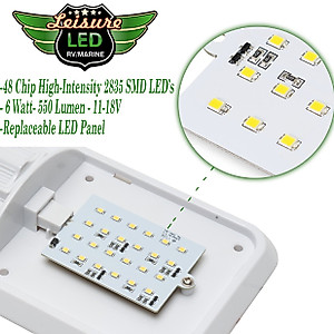 Leisure LED 5 Pack 12V Led RV Ceiling Dome Light RV Interior Lighting for Trailer Camper with Switch, Single Dome 300LM (Natural White 4000-4500K, 5-Pack)