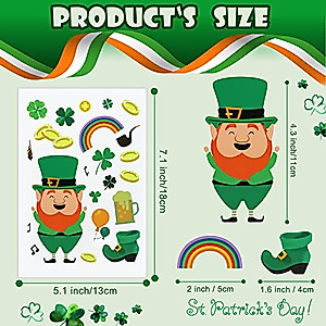 16 Sheets St.Patrick's Day Stickers for Kids, Shamrock Stickers for Envelopes Cards Craft Scrapbooking Decorative, St Patricks Day Parties Favors Decorations Gift Supplies for Toddlers and Adults