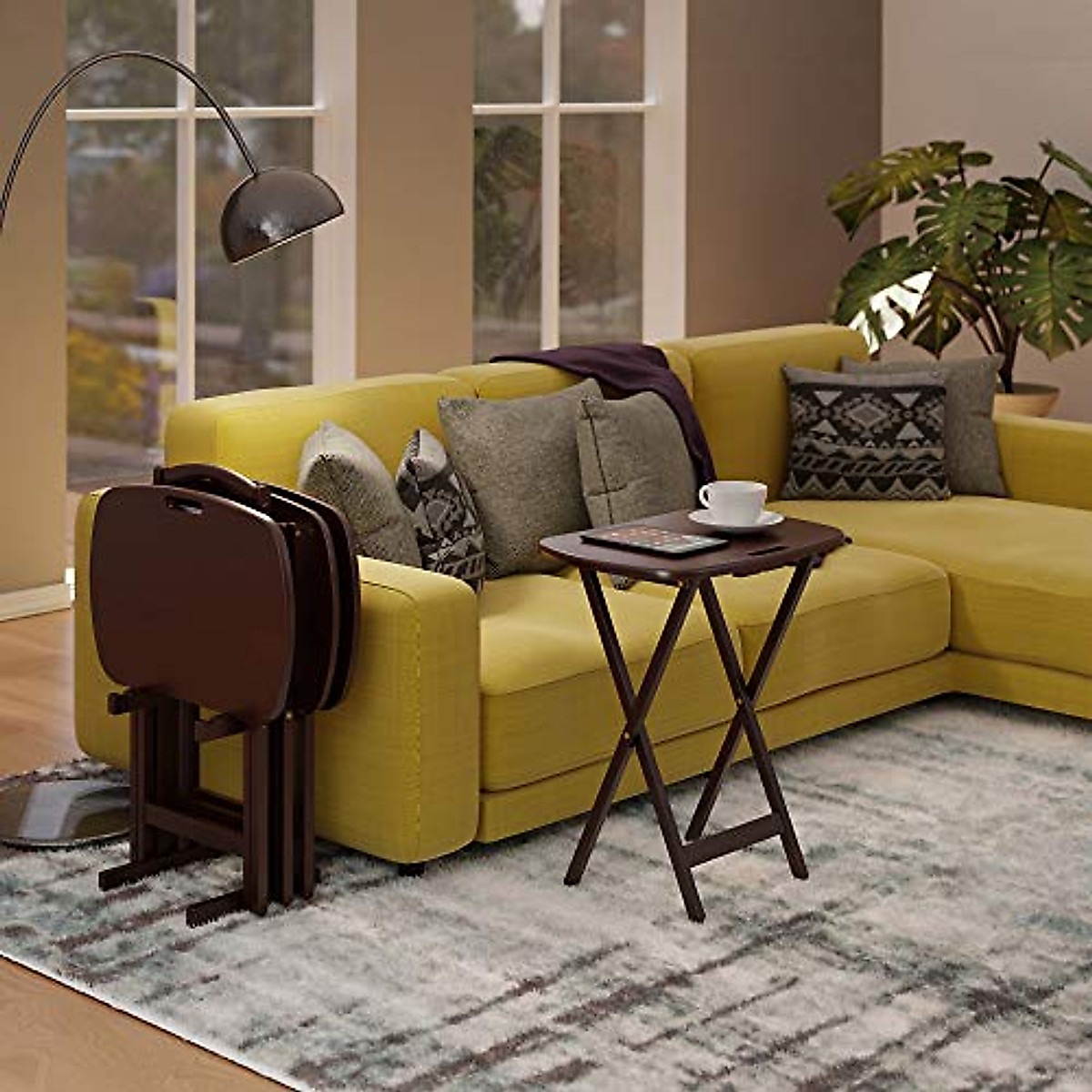 Winsome Lucca Snack Table, 22.83"W x 25.79"H x 15.67"D, Brown