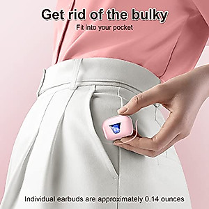 ZIUTY Wireless Earbuds, Bluetooth 5.3 Headphones 50H Playtime with LED Digital Display Charging Case, IPX5 Waterproof Earphones with Mic for Android iOS Cell Phone Computer Laptop Sports (Pink)