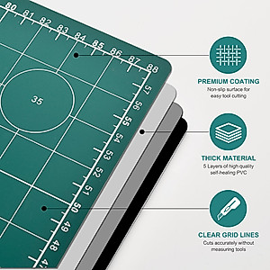 Prime Vinyl Cutting Mat, 23" x 35" Self Healing Cutting Mat, 5-Ply Craft Mat Green, Rotary Cutting Mat for Crafts, Fabric, Sewing, Quilting, Scrapbooking