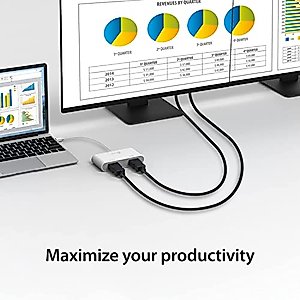 j5create Mini DisplayPort to Dual 4K HDMI MST Adapter, Compatible with Microsoft Surface Pro 2, Surface Book, HP OMEN 15-CE051NR and More (JDA156)