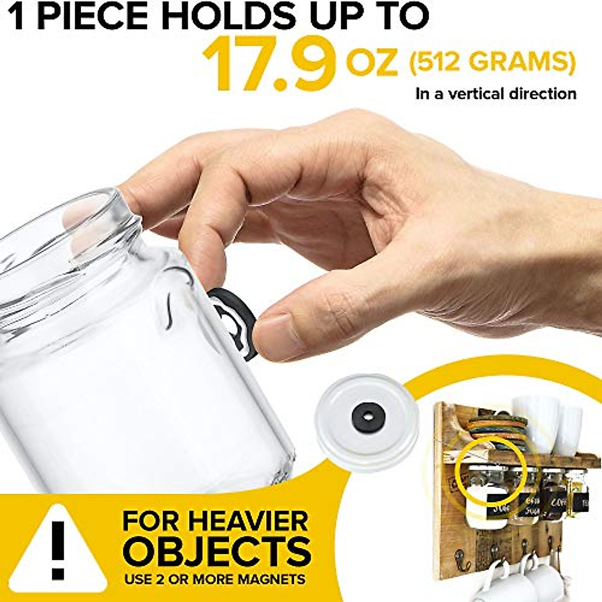 Ferrite Ring Magnets with Holes - 1.2 Inch (31mm) Round Disc Donut Magnets - Circle Hole Magnets - Perfect Ceramic Circular Magnets for Crafts and DIY