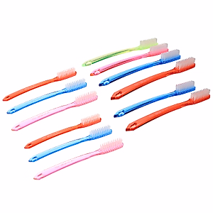 HEALLILY Hard Bristles Toothbrush Durable Practical Cleaning Toothbrush for Daily Use 12pcs