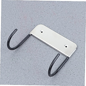 LIFKOME 2pcs washcloth Holder Black Hooks Black Metal Shelf Wall Towel Clothes Mount Ironing Board Bracket Electric Iron Holder Electric Iron Organizer Ironing Doard Shelf Hanger