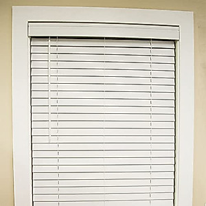 Lumino 2-inch Contemporary Faux Wood Cordless Room Darkening Blind for Windows - Starting at $19.97 - (Over 900 Custom Sizes) Window Blinds Cordless, White - 18" W x 36" H