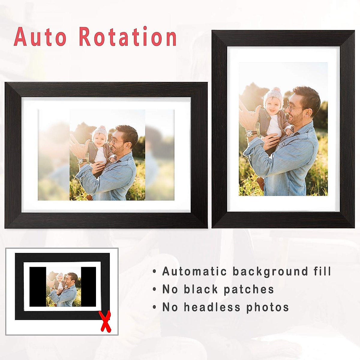 AEEZO WiFi Digital Picture Frame 10 Inch IPS Touch Screen FHD 2K Display Smart Cloud Photo Frame with 16GB Storage, Easy Setup to Share Photos & Videos, Auto-Rotate Frame (Black)