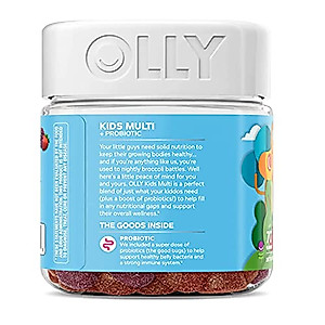 OLLY Kids Multivitamin + Probiotic Gummy, Digestive and Immune Support, Vitamins A, D, C, E, B, Zinc, Chewable Supplement, Berry, 35 Day Supply - 70 Count