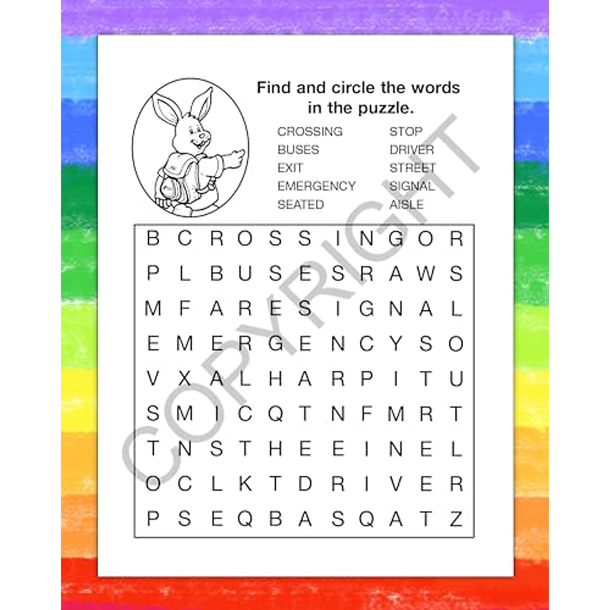 ZOCO - Practice School Bus Safety - Educational Coloring Books (50 Bulk Pack, Without Crayons) - Bus Driver Gifts - Games, Puzzles, Activities for Kids