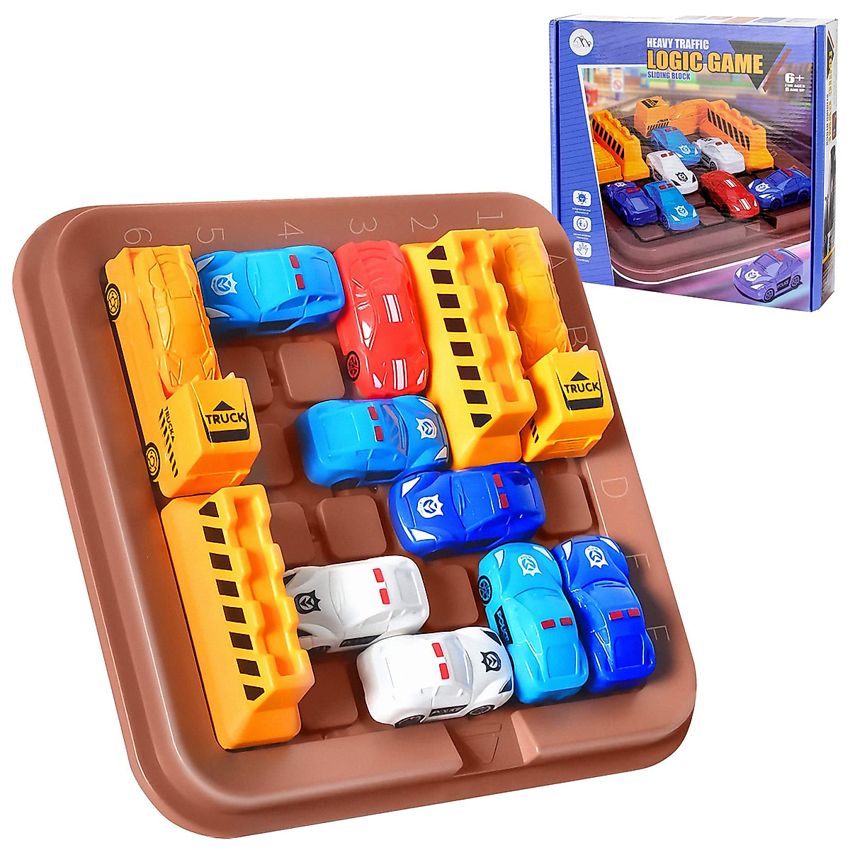 HOSFROLL Board Games, Logic Brain Car Heavy Traffic Game Smart Math Travel Game Card Puzzle Game Toys for Kids 5 and Up