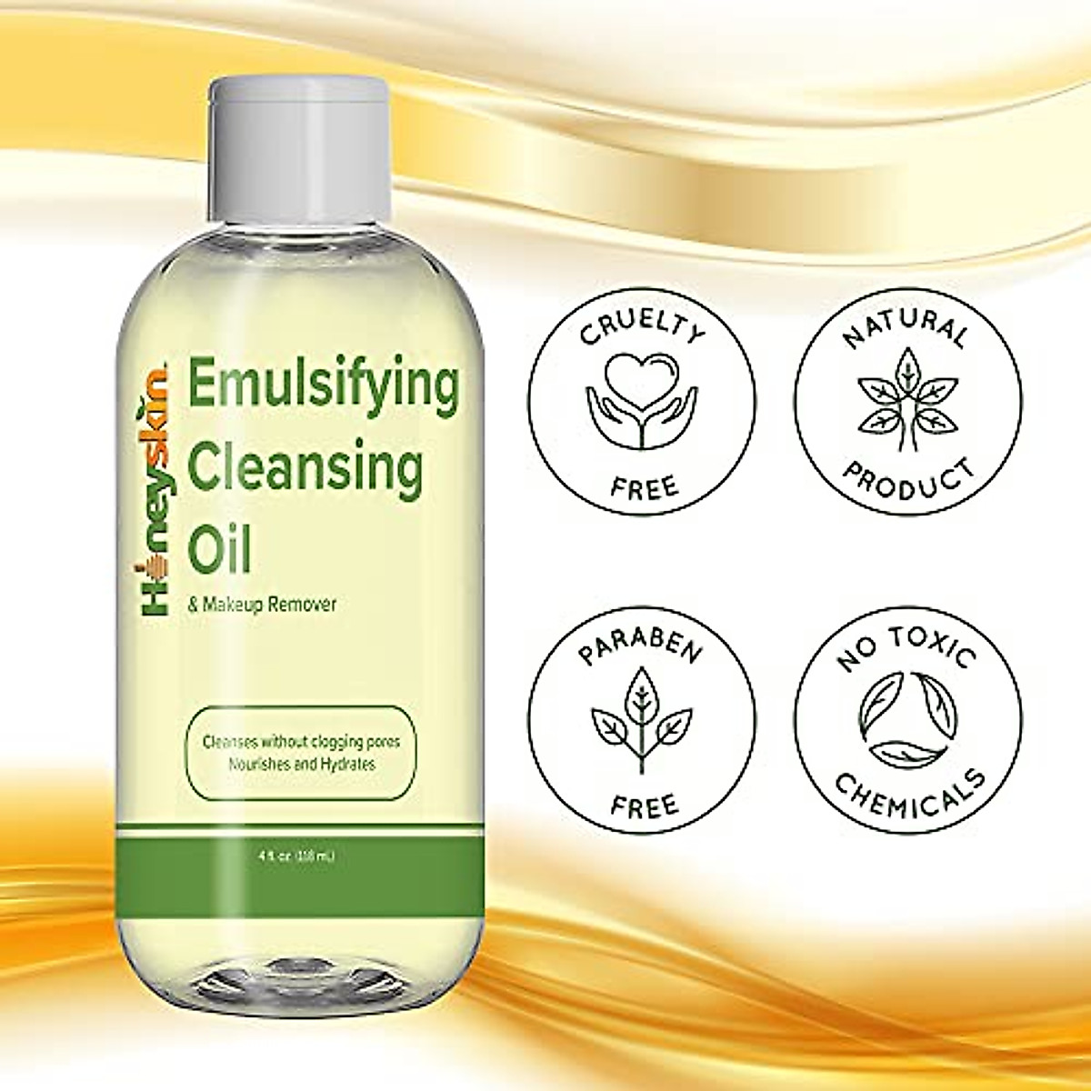 Emulsifying Deep Cleansing Oil and Make Up Remover - Face Cleanser for Women with Manuka Oil - Facial Moisturizer and Pure Cleansing Oil for All Skin Types (4oz)