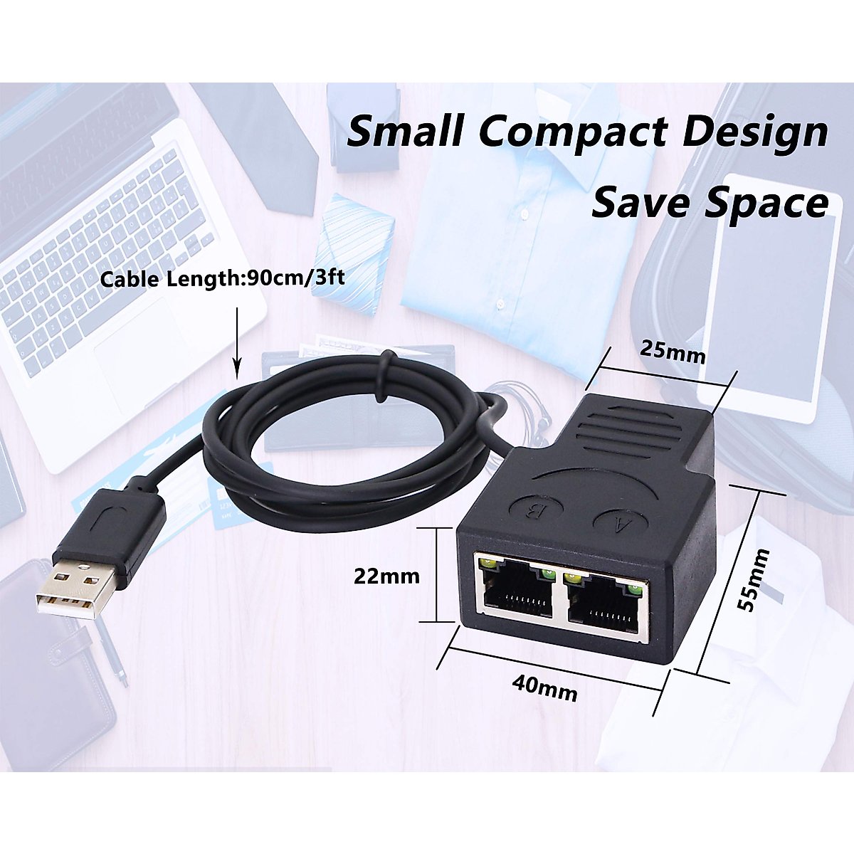 CERRXIAN RJ45 Network Splitter Adapter, RJ45 1 to 2 Female LAN Ethernet Network Splitter 2 Devices Share The Internet at The Same Time for Cat5, Cat5e, Cat6