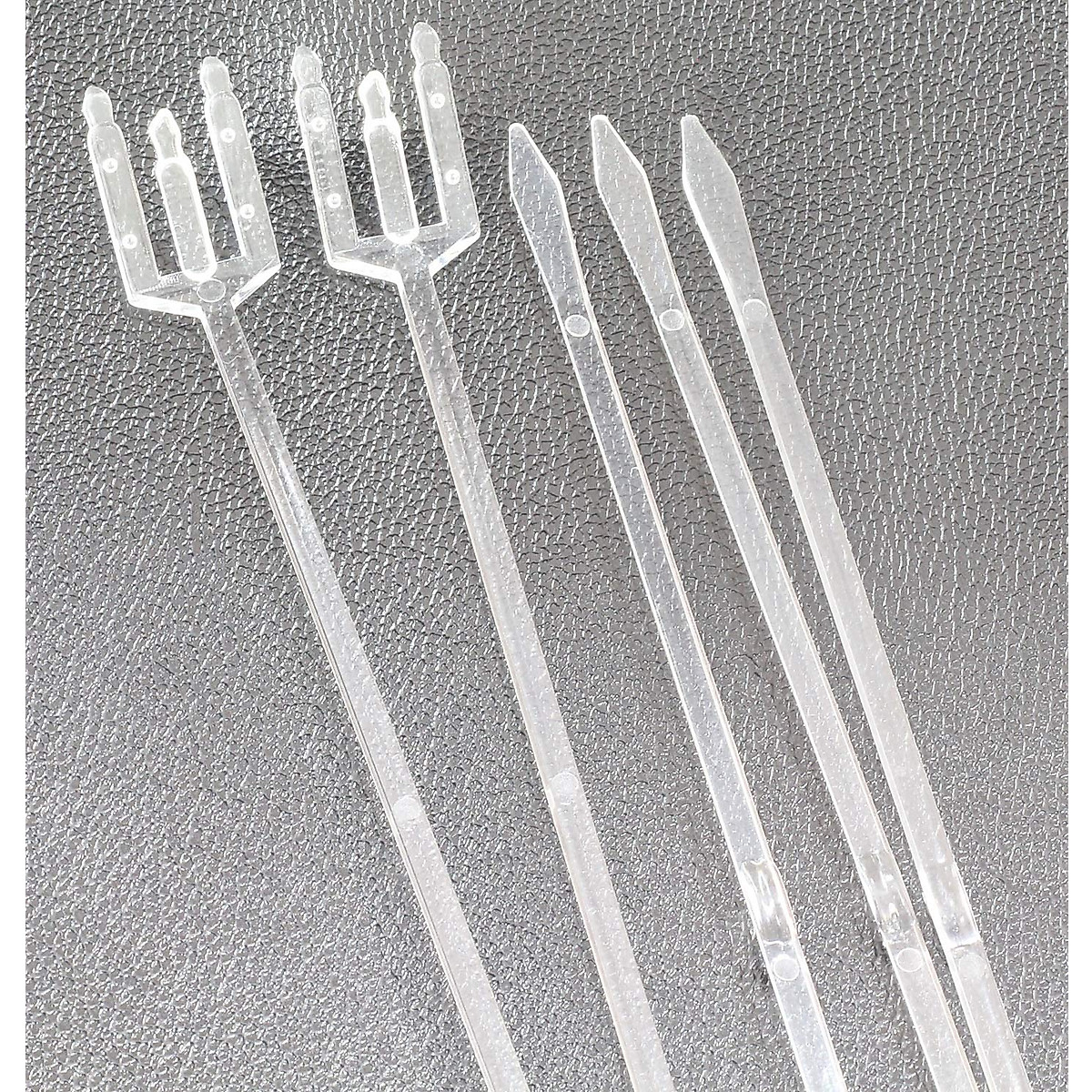 Ruiling 100pcs Plastic Floral Picks Transparent Fork Shape Head Card Holders of Gift Cards, Place Cards, Photos, Food Labels for Weddings, Birthday Parties, Events, Decorations 31cm/12inch