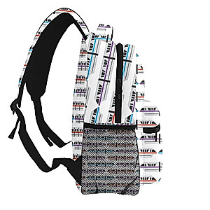 Monorail Train Print Backpack For School Lightweight Casual Daypack Travel Laptop Backpack Gifts For Men Women