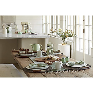 KitchenCraft Spoon Rest, Vintage Style Milk Glass, Jade Green,20.5 x 9 cm