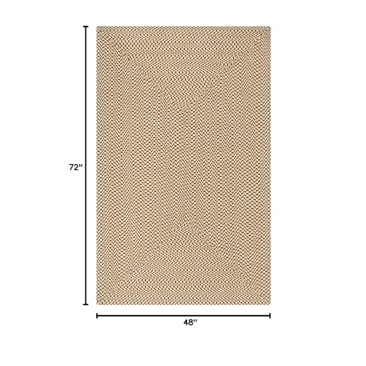 SAFAVIEH Braided Collection 4' x 6' Beige/Brown BRD173A Handmade Country Cottage Reversible Cotton Area Rug