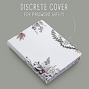 Simplified Floral Password Book with Alphabetical Tabs - Pocket Sized Internet Password Keeper – The Perfect Notebook w/Address Sections Saves All Your Passwords and Recently Placed Orders