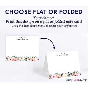 Personalized Floral Stationery Set, Personalized stationary for Women, Your Choice of Colors and Quantity