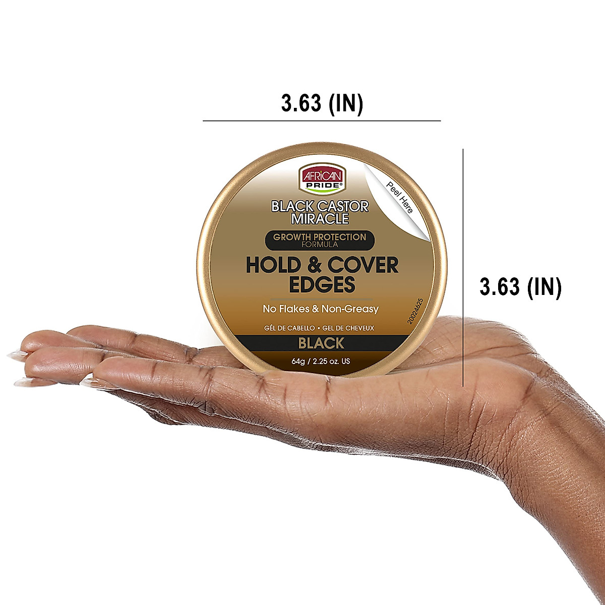 African Pride Black Castor Miracle Hold & Cover Edges - Slicks and Controls Edges, Covers Grays, Fills Thinning Areas, Contains Black Castor Oil & Coconut Oil, 2.25 oz