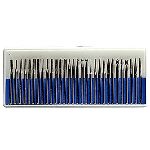 Wokesi 30Pcs,3/32"Shank Diamond Burrs Set Burs File Taper Points Grinding Head Fit Bits Set 150#Grit for Jewelry,Glass,Stone,Ceramic,Gemstones Lapidary (BHS-30 3/32 Inch shank)