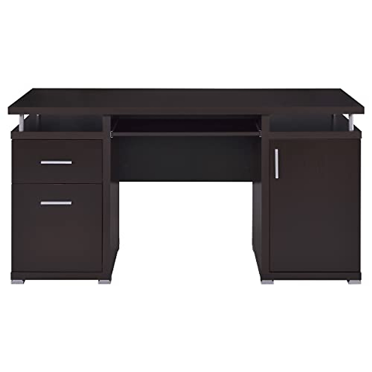 Coaster Home Furnishings Tracy Modern Contemporary 55-Inch 2-Drawer Home Office Computer Writing Desk Study Table with File Cabinet Storage Engineered Wood Eco-Friendly Laminate Brown 800107