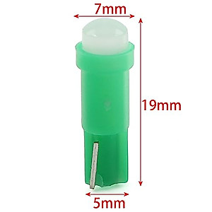 Newsmarts Pack of 10 T5 LED Bulb Dashboard Dash Lights 1 SMD Wedge Base for Car Truck Instrument Indicator Air Conditioning AC Lamp Auto Interior Accessories Kit Bright 12V, Green Light