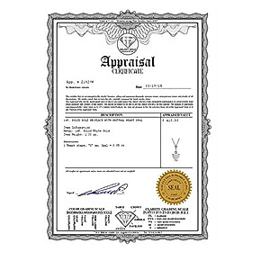 Galaxy Gold GG 14k 20" White Gold Heart-shaped Natural Opal Pendant Necklace