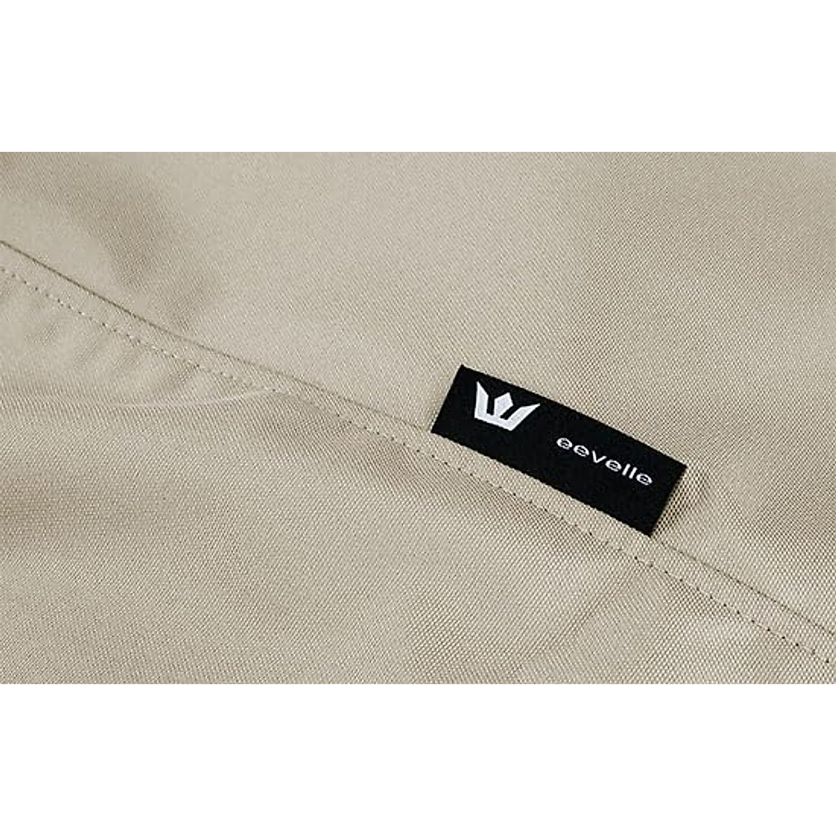 Eevelle Meridian Patio Oval Table Cover with Marine Grade Fabric - Waterproof Outdoor Table Cover - Furniture Set Covers for Dining Table - Easy to Install - (25"H x 72"L x 42"W, Khaki)