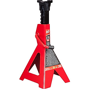 BIG RED AT46002R Torin Steel Jack Stands: 6 Ton (12,000 lb) Capacity, Red, 1 Pair